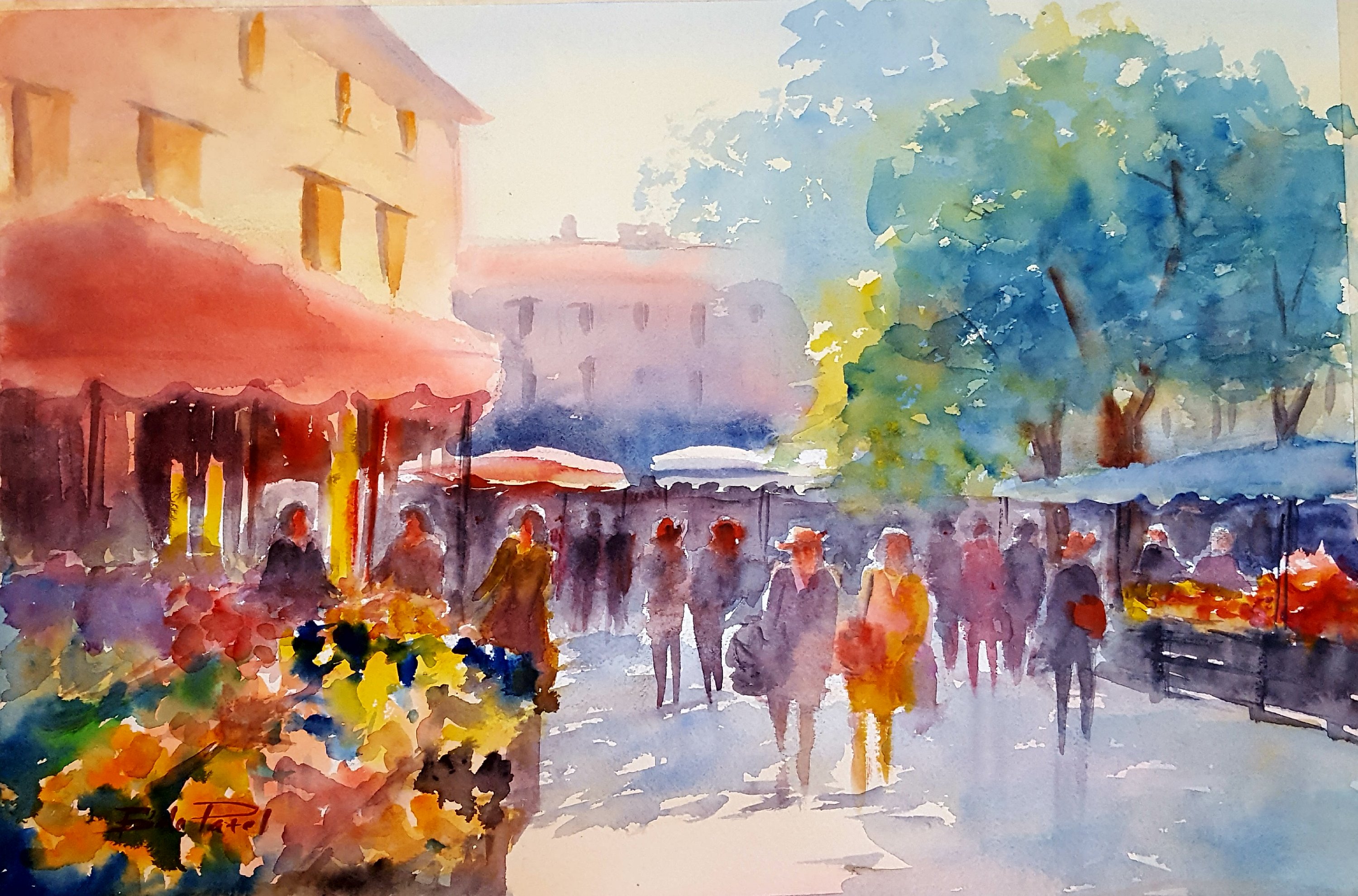 Flower Market. Aix on Provence (large) ( CMRF) – "Magic of water colours"